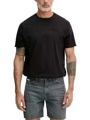 Armani Exchange Logo-embroidered T-shirt - Black