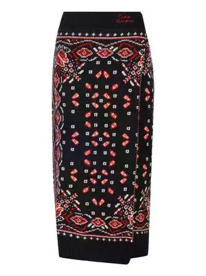 Giada Benincasa Giada Benincasa Soho Bandana-Print Midi Skirt Blue