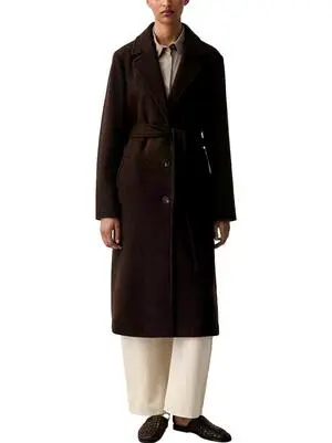 Marc O'polo Belted Button-up Coat - Brown