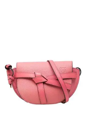 Loewe Mini Leather Gate Crossbody Bag - Pink