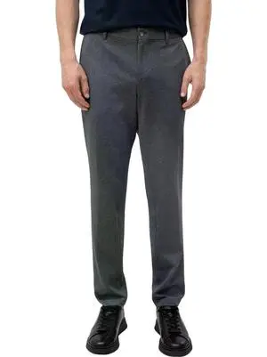 BOSS Slim-fit Micro-patterned Stretch Cotton Trousers - Blue