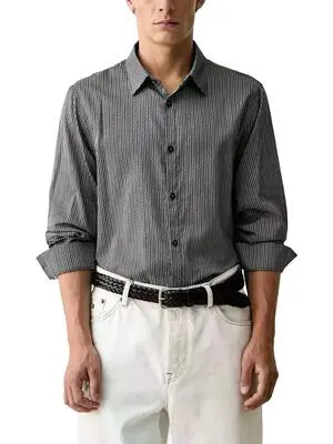 Armani Exchange Logo-print Long-sleeve Shirt - Black