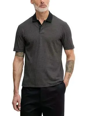 Armani Exchange Geometric-print Polo Shirt - Grey