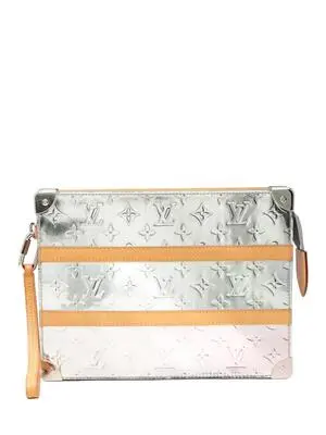 LOUIS VUITTON Louis Vuitton Monogram Mirror Pouch Clutch Silver