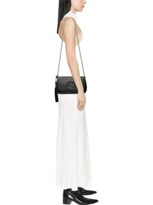 Gucci Soho Chain Flap Crossbody Bag - Black