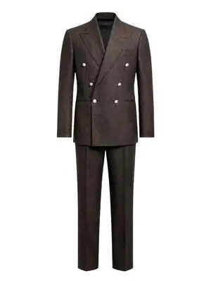FRANZESE COLLECTION Pinstriped Double-breasted Suit - Brown