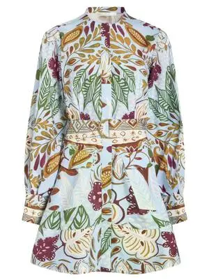 MARIE OLIVER Hughes Floral-print Belted Mini Dress - Blue