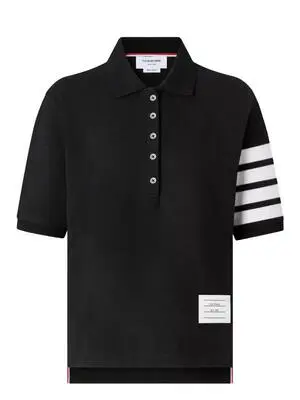 Thom Browne Pique 4-bar Polo - Black