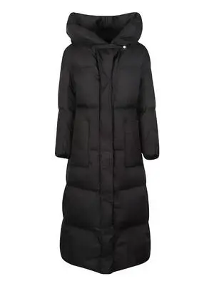 Add Hooded Quilted Coat - Black