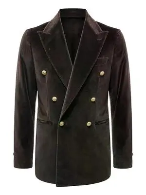 FRANZESE COLLECTION Oscar-winning Red Carpet Double-breasted Blazer - Brown