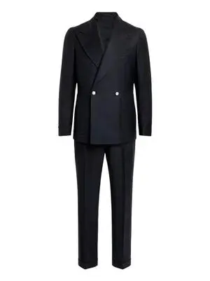 FRANZESE COLLECTION Wool Double-breasted Suit - Blue