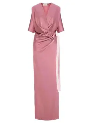 V:PM ATELIER V:PM ATELIER Samantha Wrap-Style Maxi Dress Pink
