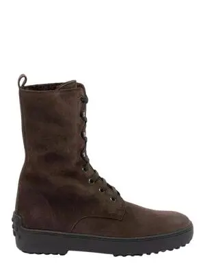 TOD'S Suede Winter Gommino Ankle Boots - Brown
