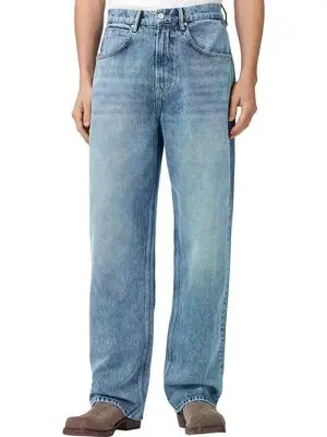 ALLSAINTS Faded Effect Straight Leg Jeans - Blue