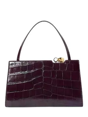 Jacquemus Bordeaux Croc-effect Leather Shoulder Bag - Purple