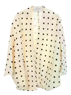 VALENTINO Valentino Garavani Off-White Polka Dot Poncho Jacket