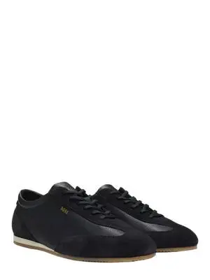 BOSS Leather And Suede Trim Sneakers - Blue