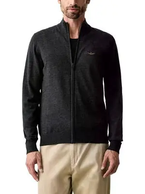AERONAUTICA MILITARE Logo Embroidered Cardigan - Grey