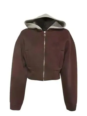 SANDRO Sandro Cropped Hoodie With Embroidered Logo Detail