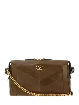 Valentino Garavani Valentino Garavani Panthea Small Shoulder Bag In Nappa Leather Brown