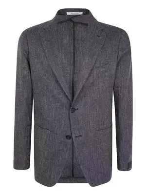 Tagliatore Montecarlo Herringbone Blazer Grey