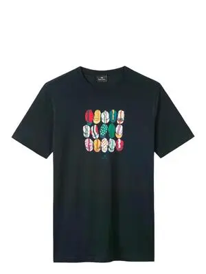 Paul Smith Cycling Caps' Print T-shirt - Black