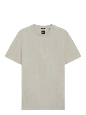 BOSS Cotton T-shirt With Two-tone Jacquard-knit Pattern - Neutrals
