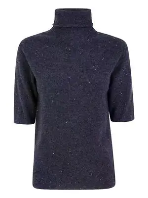 Antonelli Firenze Sequin-embellished Roll Neck Sweater - Grey