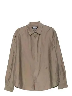 Jacquemus Logo-embroidered Concealed-fastening Shirt - Green