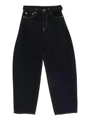 SACAI Sacai Belted Contrast-Stitch Jeans