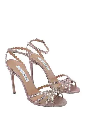 AQUAZZURA Aquazzura Tequila Sandals 105 Embellished Stiletto Sandals Pink