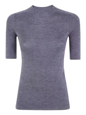 JCSOPHIE Ribbed Short-sleeved Sweater - Grey