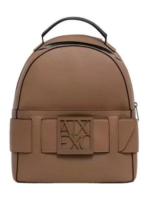 Armani Exchange Logo Plaque Backpack - Neutrals
