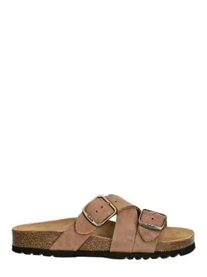 DR. SCHOLL'S SHOES Buckle-fastening Crossover Flat Sandals - Brown
