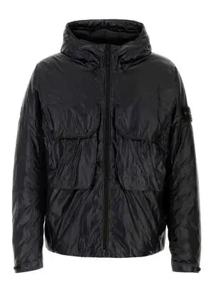 Stone Island Light Nylon 3l-tc Hooded Jacket - Black
