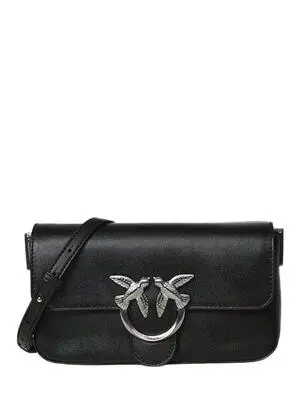 PINKO Love Birds Leather Shoulder Bag
