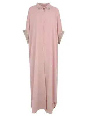LOODYANA Embroidered Cape-style Maxi Dress - Pink