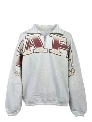 NAPA BY MARTINE ROSE Graphic Print Half-zip Sweater - Grey