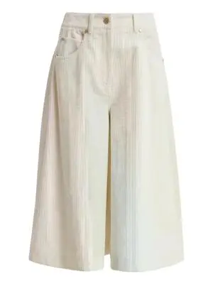 ESSENTIEL ANTWERP Essentiel Antwerp Off-White Corduroy Wide-Leg Shorts