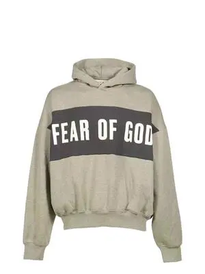 ESSENTIALS Logo-print Panelled Hoodie - Grey