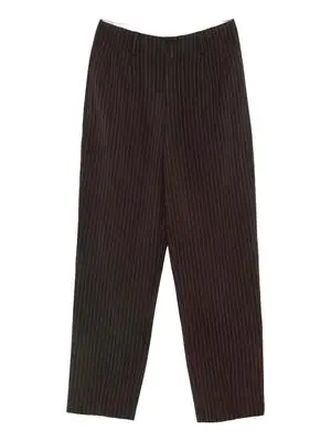 YERSE YERSE Dark Brown Pinstripe Pattern Straight Leg Trousers