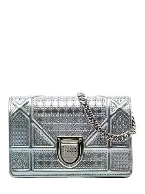 DIOR Christian Dior 2017 Baby Metallic Patent Microcannage Diorama Flap Crossbody Bag