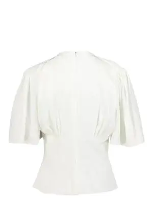 Rabanne Gathered Flared-sleeve Top - White