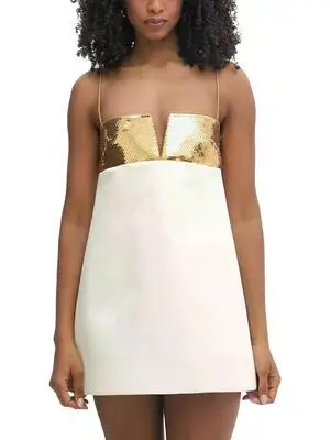 Retrofete Retrofete Cyra Sequin-Embellished A-Line Mini Dress White