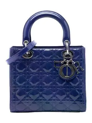 DIOR Christian Dior Patent Cannage Lady Dior Satchel