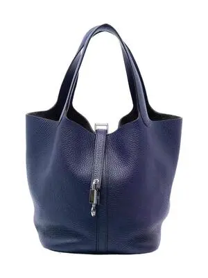 Hermès Clemence Picotin Lock 22 Handbag - Blue
