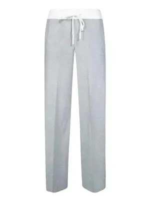 Elisabetta Franchi Knit Trousers With Logo - Grey