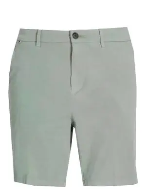 BOSS Kane Cotton Shorts With Belt Loops - Green