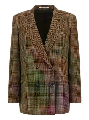 Tagliatore Prince Of Wales Jasmine Blazer - Brown