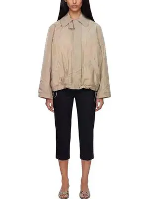 Magda Butrym Scarf-detail Zip-up Jacket - Neutrals